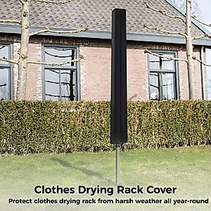 Epicover Clothes Drying Rack Cover, 210D Waterproof Protective Cover with Zipper for Outdoor Clothes Drying Rack, Drying Rack Protect, 63 x 6 x 6 inches