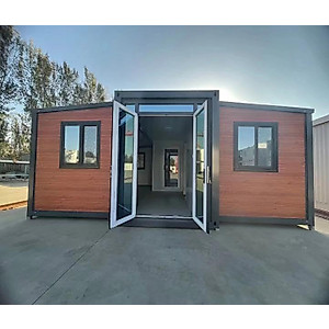 Kozay Tiny Homes 40FT Tiny House to Live with 3 Bedroom,1 Full Equiped Bathroom and Kitchen,Prefabricated Container House for Adults Living,Foldable Mobile Home Shipping Guaranteed