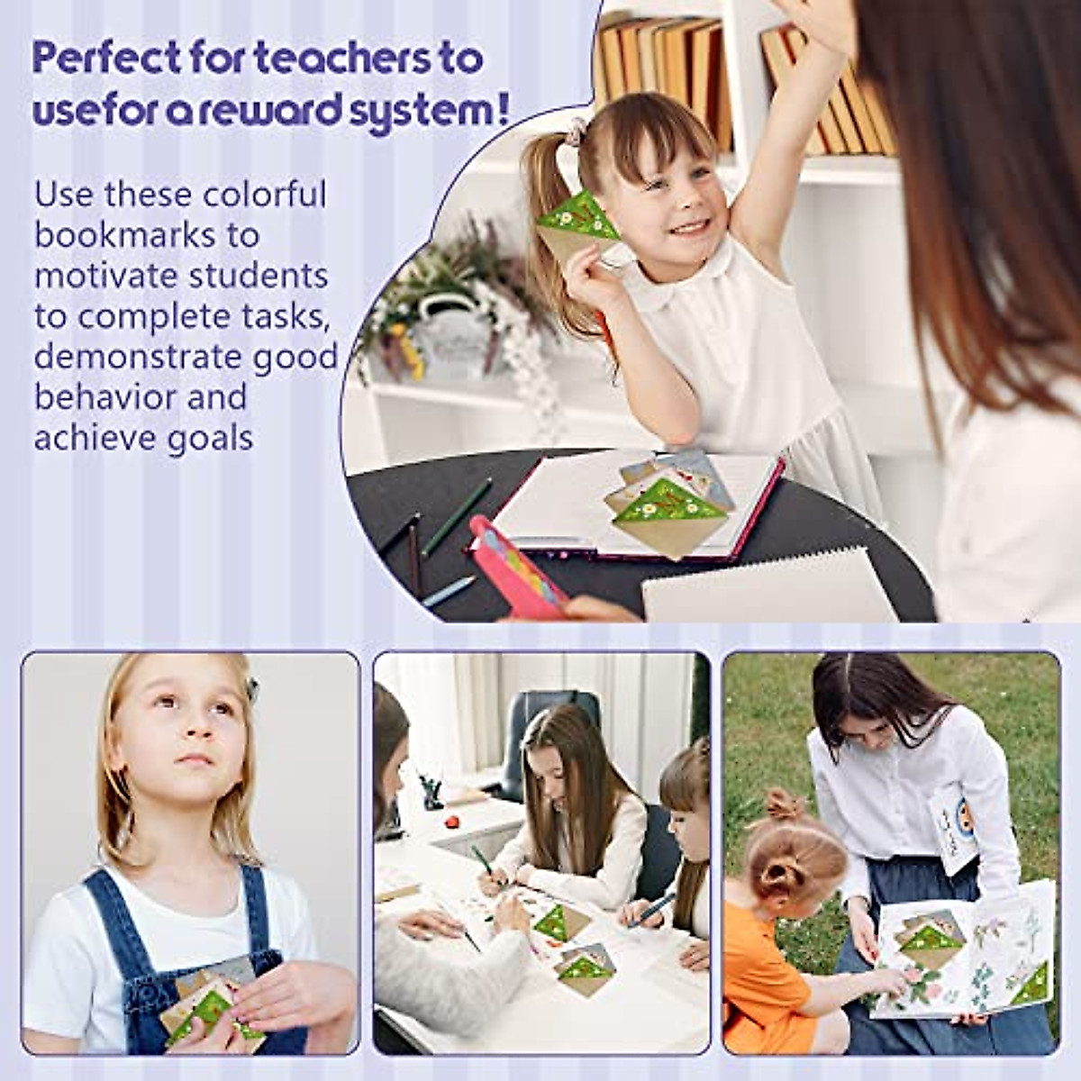 Personalized Hand Embroidered Corner Bookmark for Book Lovers, Unique Letters & Cute Flower Embroidery Corner Bookmark Book Marker Clip Meaningful Gift for Reader Friend Student (Winter-S)