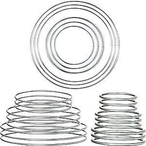 24 Pieces Metal Rings Hoops Metal Dream Catcher Rings Metal Macrame Rings Steel Craft Rings Metal Floral Hoop for Wreaths Macrame Projects(Gold, 3.5/5/ 7.5/10/ 12/16 cm)