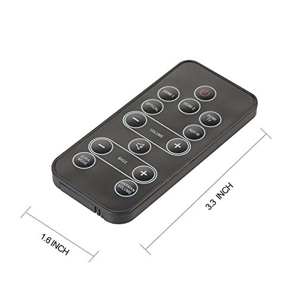 New Remote Control Replacment for Harman Kardon SB 26 SB26 060HSB26RM0 06-0HSB26-RM0 Bluetooth Sound Bar with CR2025 Battery