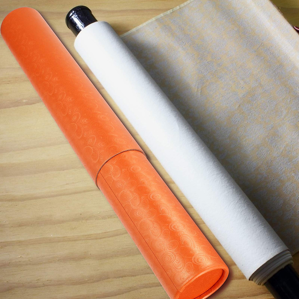 Document Tube Holder Kraft Storing Tubes Document Poster Tube Paper Storage Tube for Blueprints Prints Posters Targets Artworks and Drawings Orange Calligraphy Tube Telescoping Drafting Tube