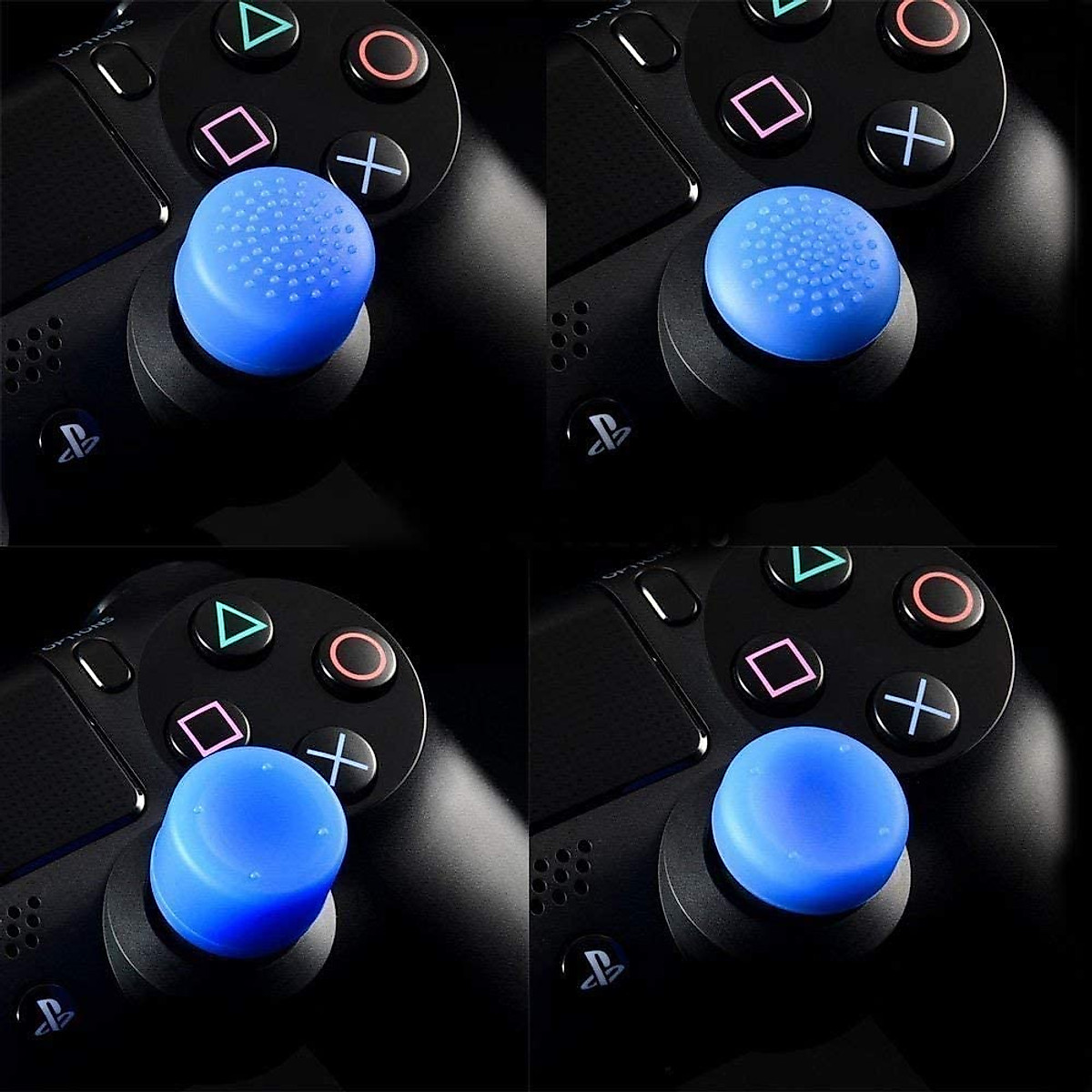 Pack of 8 pcs Analog Controller Gamepad Raised Antislip Thumb Stick Grips Thumbsticks Joystick Cap Cover for PS5, PS4, PS3, Switch Pro, Xbox one, Xbox 360, Wii U, PS2 Controller (Blue)