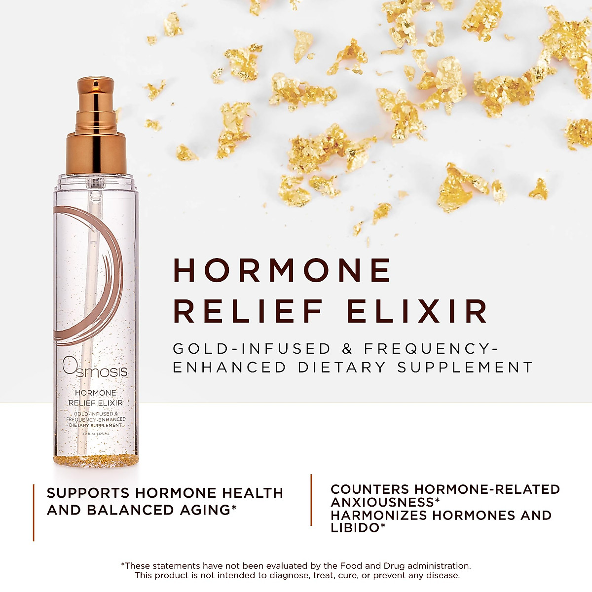 OSMOSIS Hormone Relief Elixir, Encourages Menstrual Regularity, Supports Hot Flashes, Fatigue, Hair Loss, Daily Supplement Drink, 4.2 Fl Oz