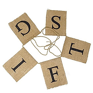 Honbay Gifts Sign Gifts Bunting Banner Vintage Burlap Banner for Wedding Party, Bridal Shower, Baby Shower, Bachelorette Party, Birthday Party,etc (Black)