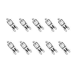 10 Pack Clear Lense Dimmable Q50/G9/CL/120V G9 JCD 50 Watt 120 Volt T4 JD Type Halogen House Hold Light Bulb Hanging Pendant Accent G9 JCD Round Pin Spot Down Lamp Chandelier Sconce 50W 120V Lighting