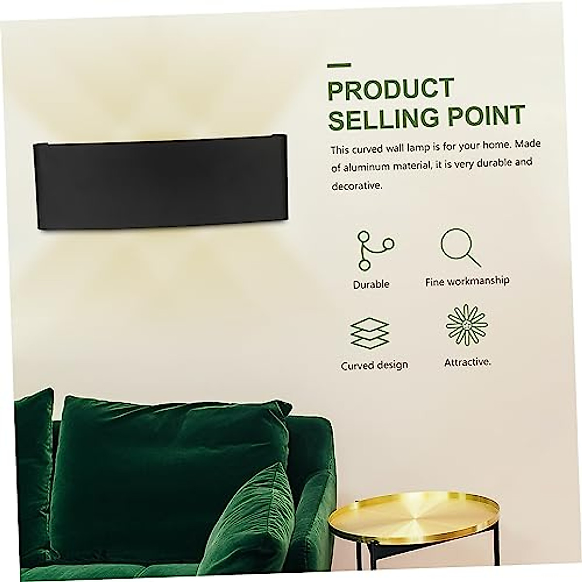 SEWOART Curved Wall Light Wall Sconces Outdoor LED Wall Mounted Light Fixture Wall Light Fixtures Wall Lamp Outdoor Sconce Lights Aluminum Black Home Wall Lamp Wall-Mounted Outdoor Light