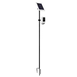 Holicfun 2-in-1 Ground Stake Mount Stand for Outdoor Security Cameras and Solar Panels, Universally Compatible with Ring, Blink, Google Nest, Eufy, Arlo, Wyze, SimpliSafe, and More (Black)