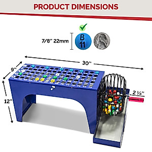 MR CHIPS Bingo Game Deluxe - Bingo Game Set with Cage, 7/8 Inch Bingo Balls and Bingo Master Board | All-in-One Table Top Professional Bingo Game Machine