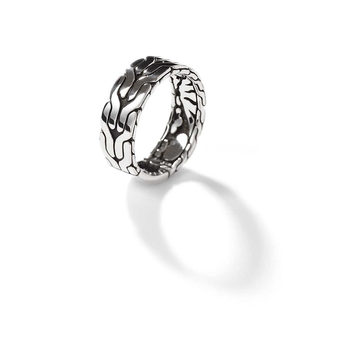 John Hardy Classic Chain Collection Men's Band Ring, 8MM 925-Sterling Silver Ring