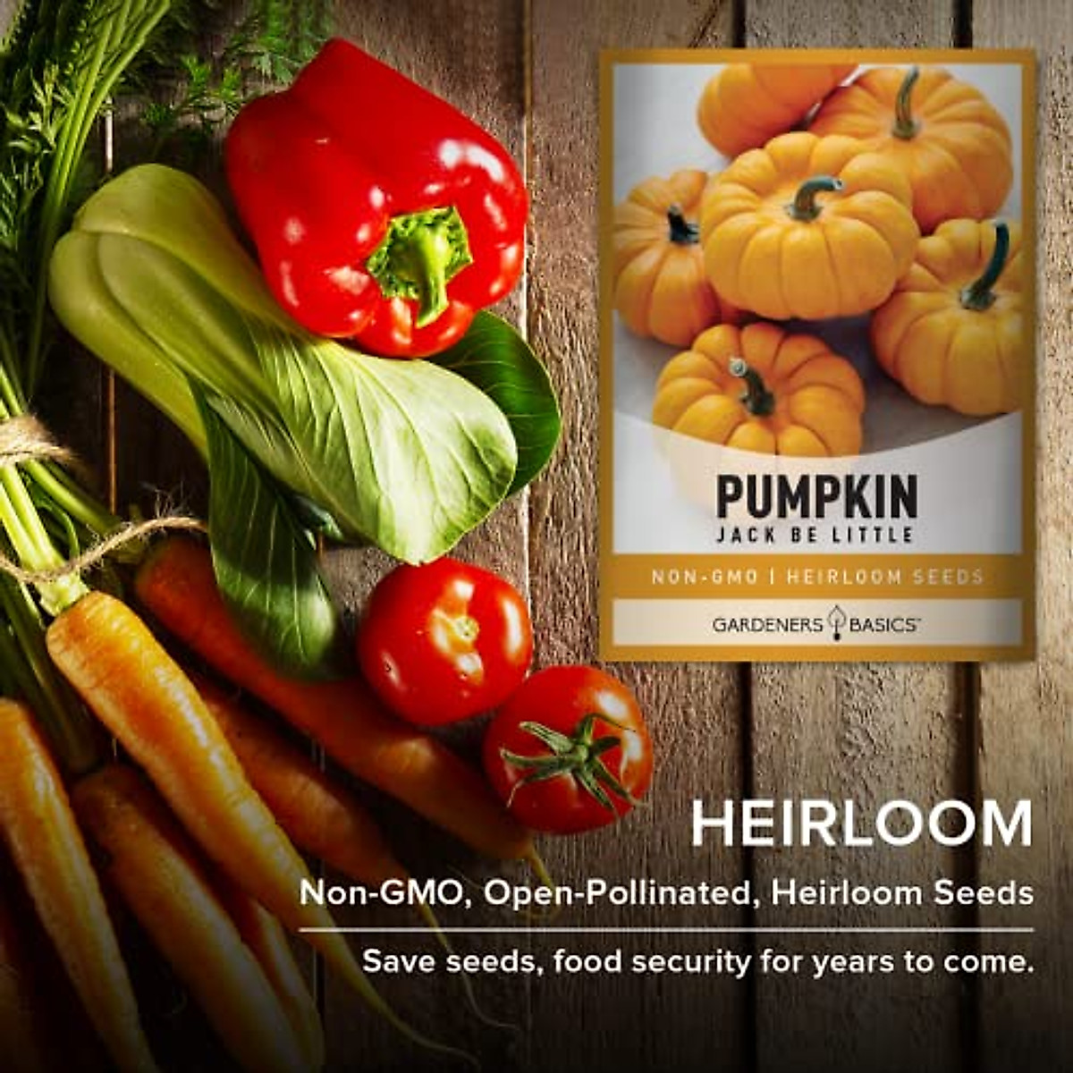 Mini Pumpkin Seeds for Planting (Jack Be Little) Small Heirloom, Non-GMO Vegetable Variety-5 Grams Seeds Great for Summer Pumpkin Gardens by Gardeners Basics