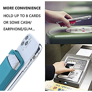 3Pack Cell Phone Card Holder for Back of Phone,Stretchy Lycra Stick on Wallet Pocket Credit Card ID Case Pouch Sleeve Adhesive Sticker for iPhone Samsung Galaxy Android-Dark Green&Blue Gray&Black