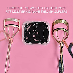 Black Eyelash Curler Refills (24-Pack) Replacement Pads | Eye Lash and Cosmetic Accessory | Create Permanent Curls and Intense Lashes | Universal Fit for Standard Curlers