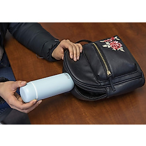 Mira 7oz Insulated Small Thermos Flask | Kids Vacuum Insulated Water Bottle | Leak Proof & Spill Proof | Pearl Blue