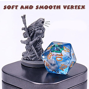 DND Dice Rolling Eyeball D20 Dungeon & Dragon Dice with a Green Bloodshot Eyeball, D20 Blue Polyhedral Dice-5e DND Accessories Board Game for Roleplay Game Starter Beginner