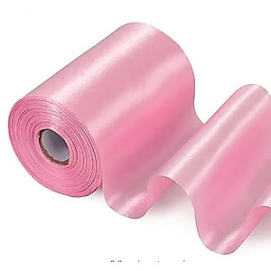 TONIFUL 4 Inch Wide Pink Solid Satin Ribbon 22yd Fabric Large Ribbon for Cutting Ceremony Grand Opening Chair Sashes Table Hair Car Bows Floral Sewing Craft Gift Wrapping Wedding Party Decoration