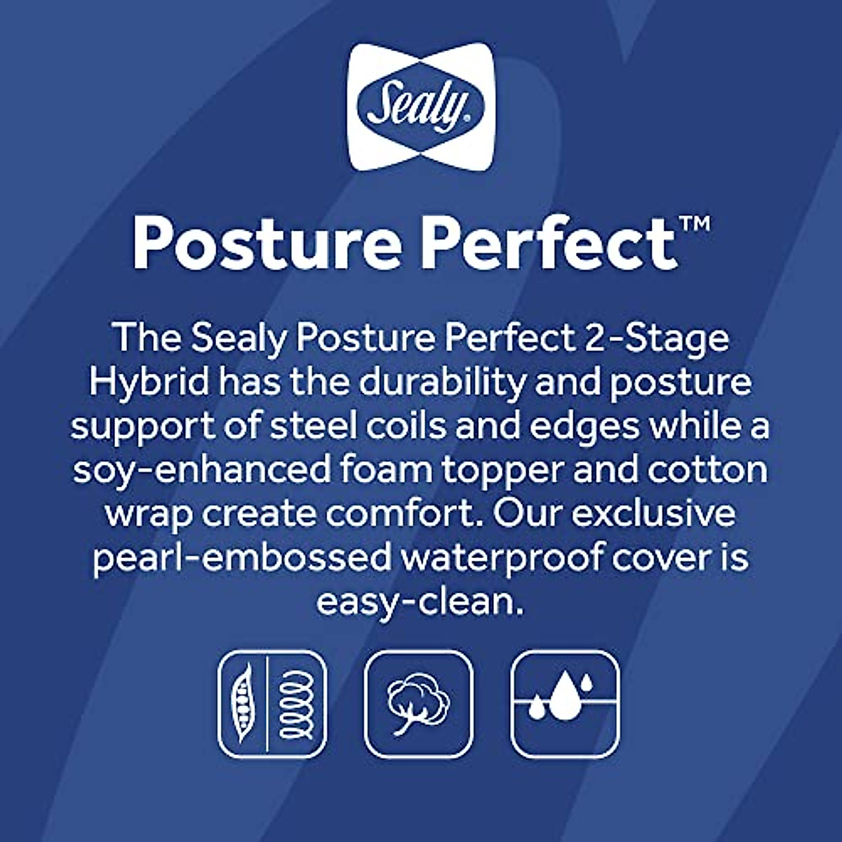Sealy Posture Perfect 2-Stage Waterproof Baby Crib and Toddler Mattress - Hybrid Memory Foam & 150 Premium Coils - Made in USA, 52"x28"