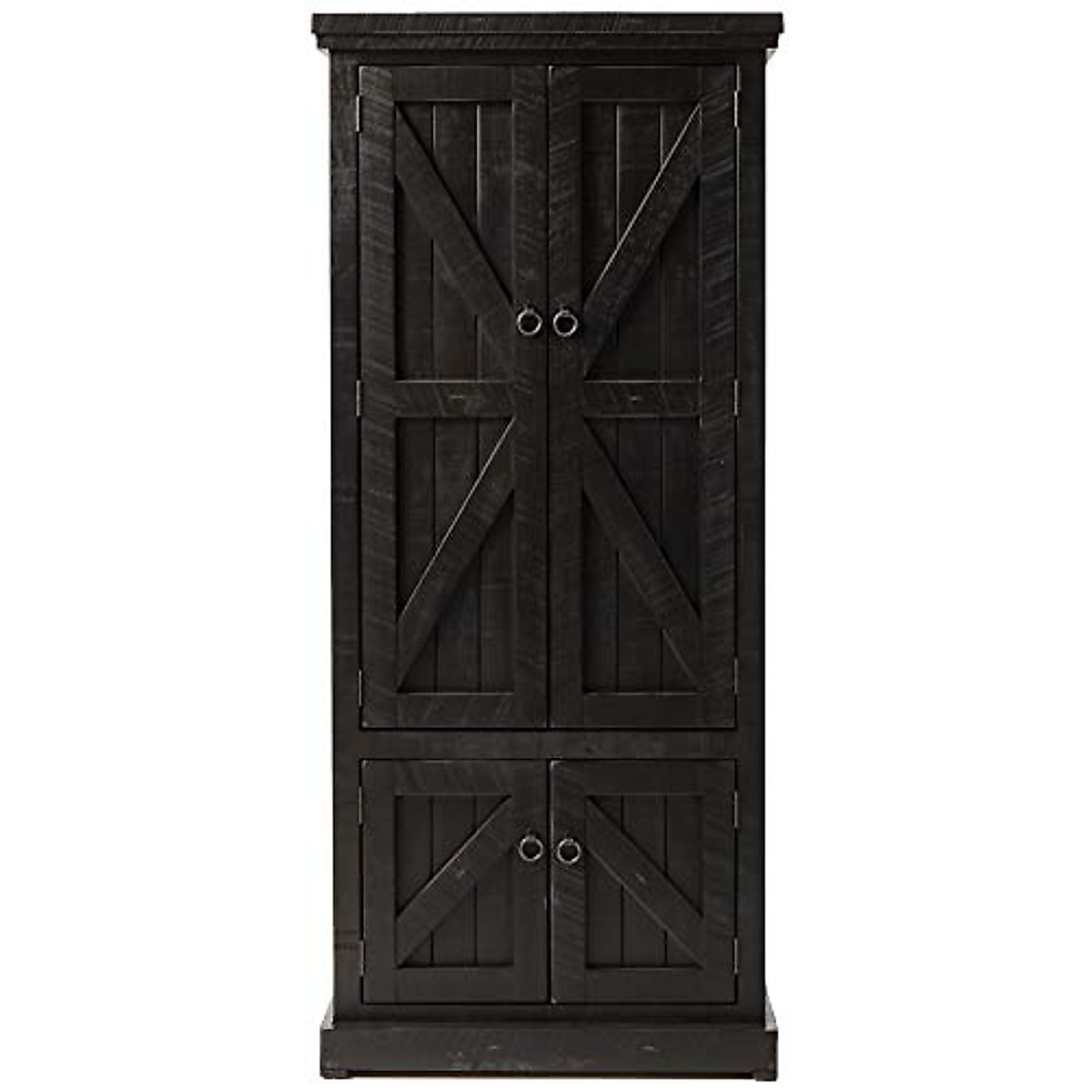 American Heartland Rustic Double Door Pantry, Rustic Antique Black