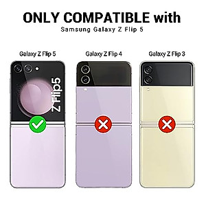 TURYXIA for Z Flip 5 Case, Galaxy Z Flip 5 Case with Screen Protector for Girls Women Soft Silicone Gel Rubber Cute Curly Wave Frame Phone Case for Samsung Z Flip 5 2023- Purple