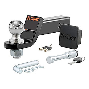 Curt Manufacturing 45534 Trailer Hitch Mount, 2-Inch Ball, Lock, Fits 2-In Receiver, 7,500 lbs, 2" Drop, Cap