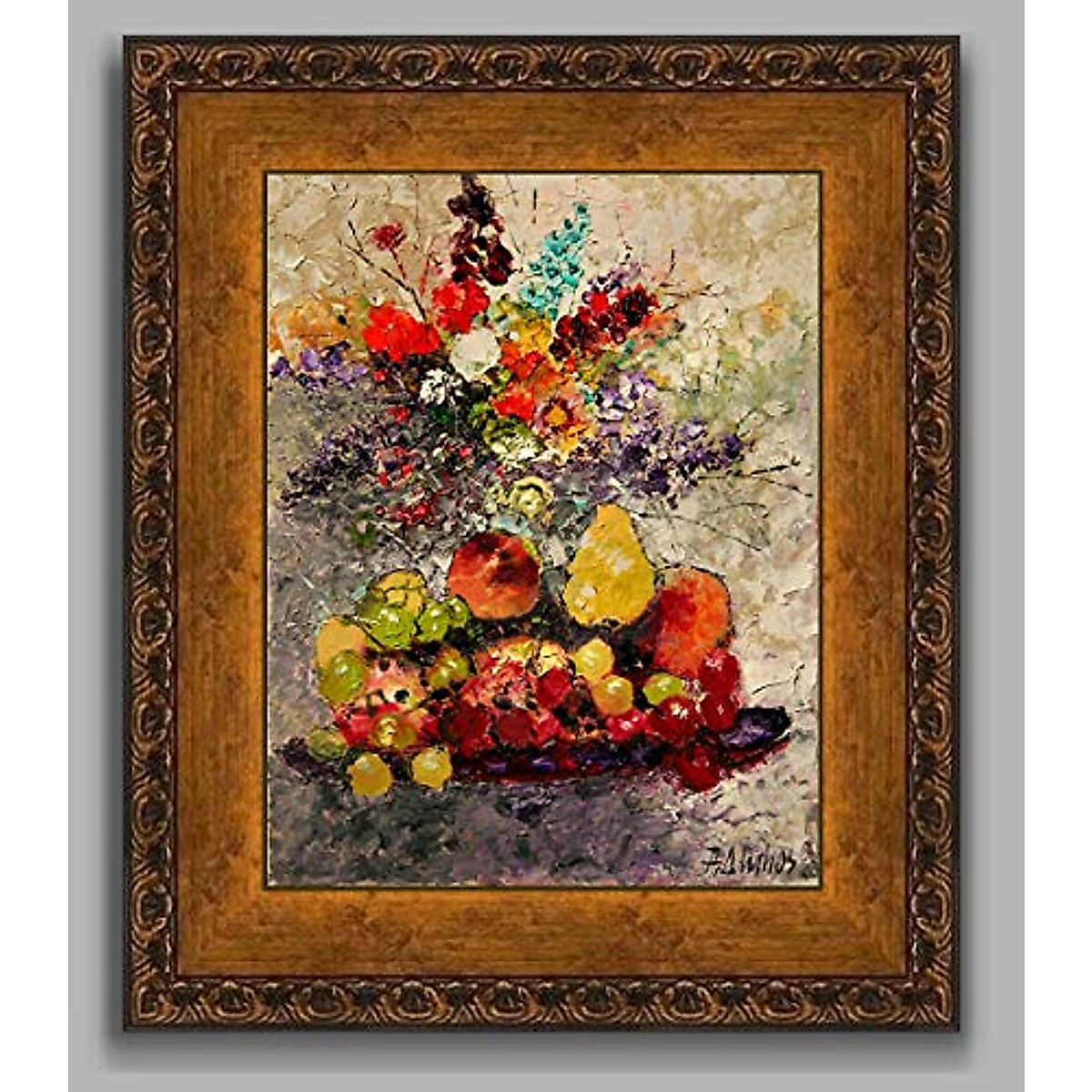 (SOLD) The Still Life - fruit and flower still life by internationally renown painter Andre Dluhos