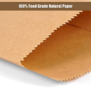 EONJOE 100-pack Kraft Paper treat Bags Flat favor bag for Sandwich Snacks Cookie Popcorn Party Small Gift bag (Brown, 3''x5'')