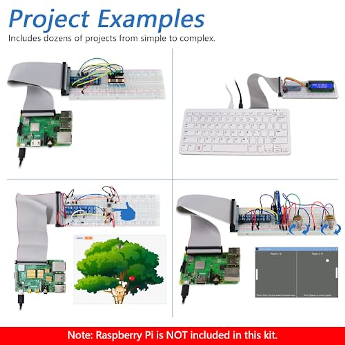 Freenove Super Starter Kit for Raspberry Pi 5 4 B 3 B+ 400 Zero 2 W, 682-Page Detailed Tutorial, Python C Java Scratch Processing Code, 164 Items, 88 Projects (Raspberry Pi NOT Included)