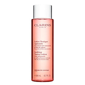 Clarins Soothing Toning Lotion | Soft, Soothed and Comforted Skin After 14 Days* | Cleanses, Tones, Hydrates, Soothes and Balances Skin's Microbiota |Camomile Extract |Very Dry Or Sensitive Skin Types