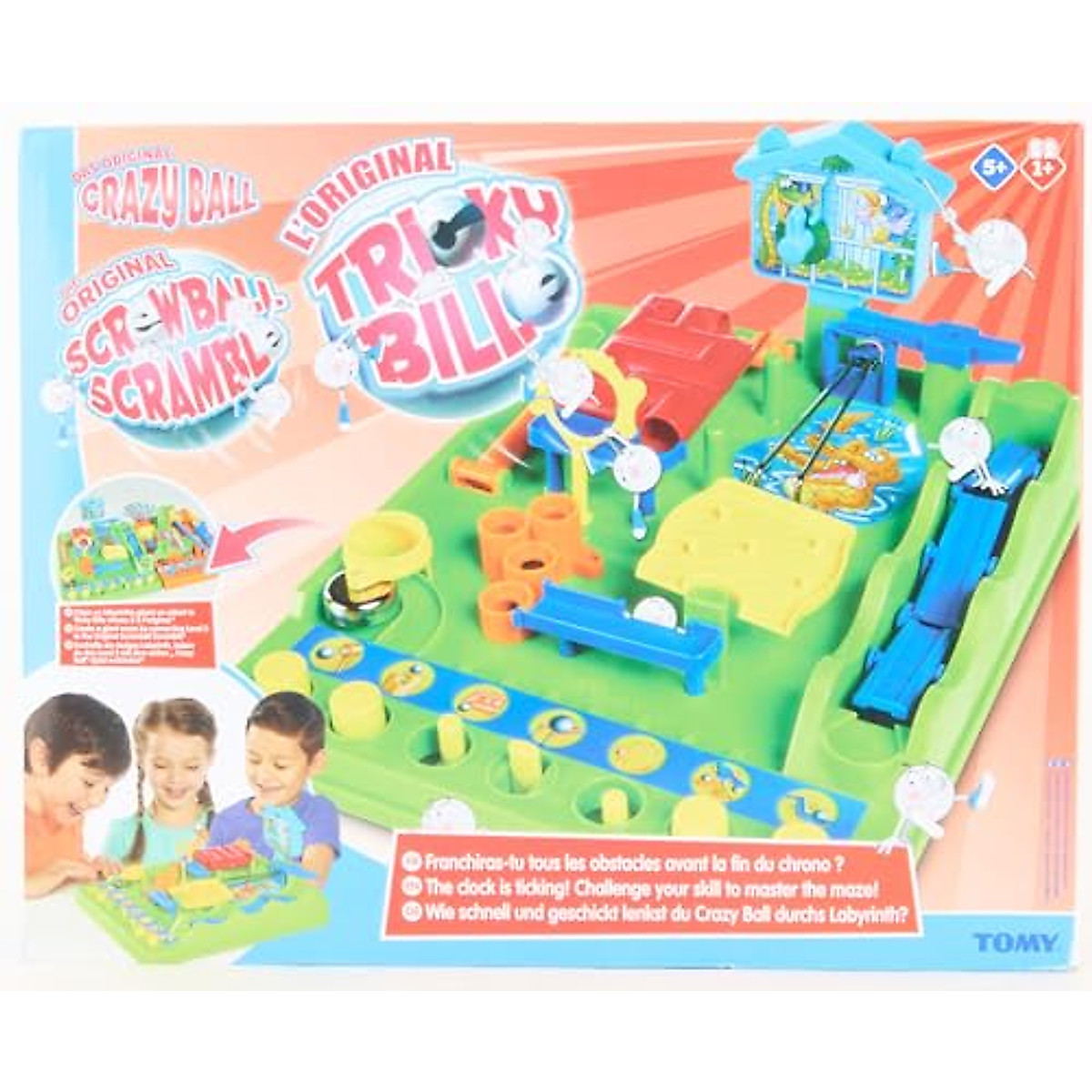 TOMY Games Screwball Scramble Marble Run Game for Kids - Timed Marble Maze Kids Games - Cooperative Board Games for Family Game Night - 1-4 Players - Ages 5 Years and Up