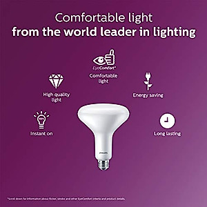 Philips LED Dimmable BR40 Light Bulb, 800 Lumen, Daylight (5000K), 8.8W=65W, E26 Base, Title 20 Certified, 6-Pack