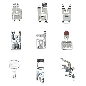 BIGTEDDY 15pc Domestic Sewing Machine Snap-On Presser Walking Foot Kit for Brother, Singer, Babylock, Janome, Pfaff, Kenmore, Riccar, Necchi