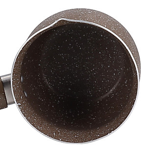 BTSEURY Anti Stick Milk Pan, Lightweight Mini Milk Coffee Pot Sauce Pan Aluminium Alloy for Coffee Butter Chocolate Heating (10cm)
