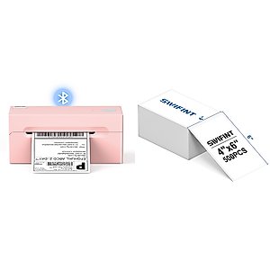 SWIFINT Thermal Shipping Label Printer with 4"x6" Direct Thermal Shipping Labels,500 pcs, Compatibel with Android, iPhone and Windows, Widely Used for Amazon, Ebay, Shopify