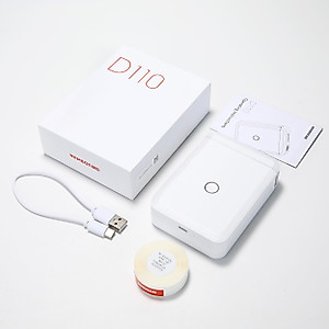 SUNTHIN Portable Bluetooth Label Maker - Inkless, Smart, and Rechargeable - Create Stickers with Multiple Templates, Fonts, and Icons - Ideal for Office and Home Use! (Portable, White)