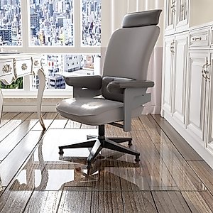 CASSILANDO Office Chair Mat for Carpet, 46"X55" Glass Chair Mats for Carpeted or Hard Floors, Best for Your Home or Office Floor Crystal Clear， Effortless Rolling, and Easy Clean