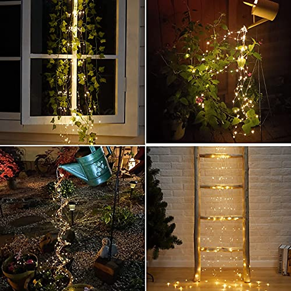 Solar Lights Outdoor Garden, 200 LED 10 Strand Watering Can Light, Waterproof Solar Waterfall Lights with 8 Lighting Modes for Patio Yards Pathway Tree Vines Lawn Holiday Party Decor