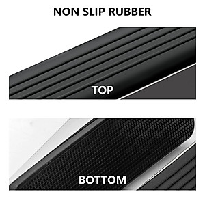 Techoln Heavy Duty Door Stopper, Rubber Wedge,304 Stainless Steel Security Door Stops,Suitable for All Floor Surfaces, with Hangers for Easy Storage (2, Black)