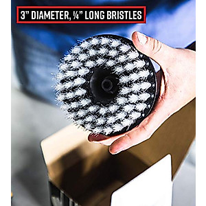 Adam's Carpet Drill Brush Combo - A Cleaning Tool Attachment for Scrubbing/Cleaning Carpet, Upholstery, Leather Seats & Chairs, Floor Mats, Trunk, Furniture, Interior Boat, RV & Car Accessories