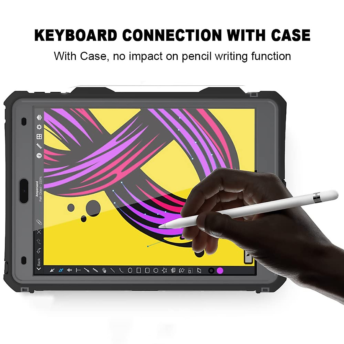 MRUOZRUI 10.2 Waterproof Case Compatible with iPad 9th 8th 7th Generation 2021/2020/2019, Built-in Screen Protector with Strap Stand Pencil Holder, Full Body Heavy Duty Protective Shockproof