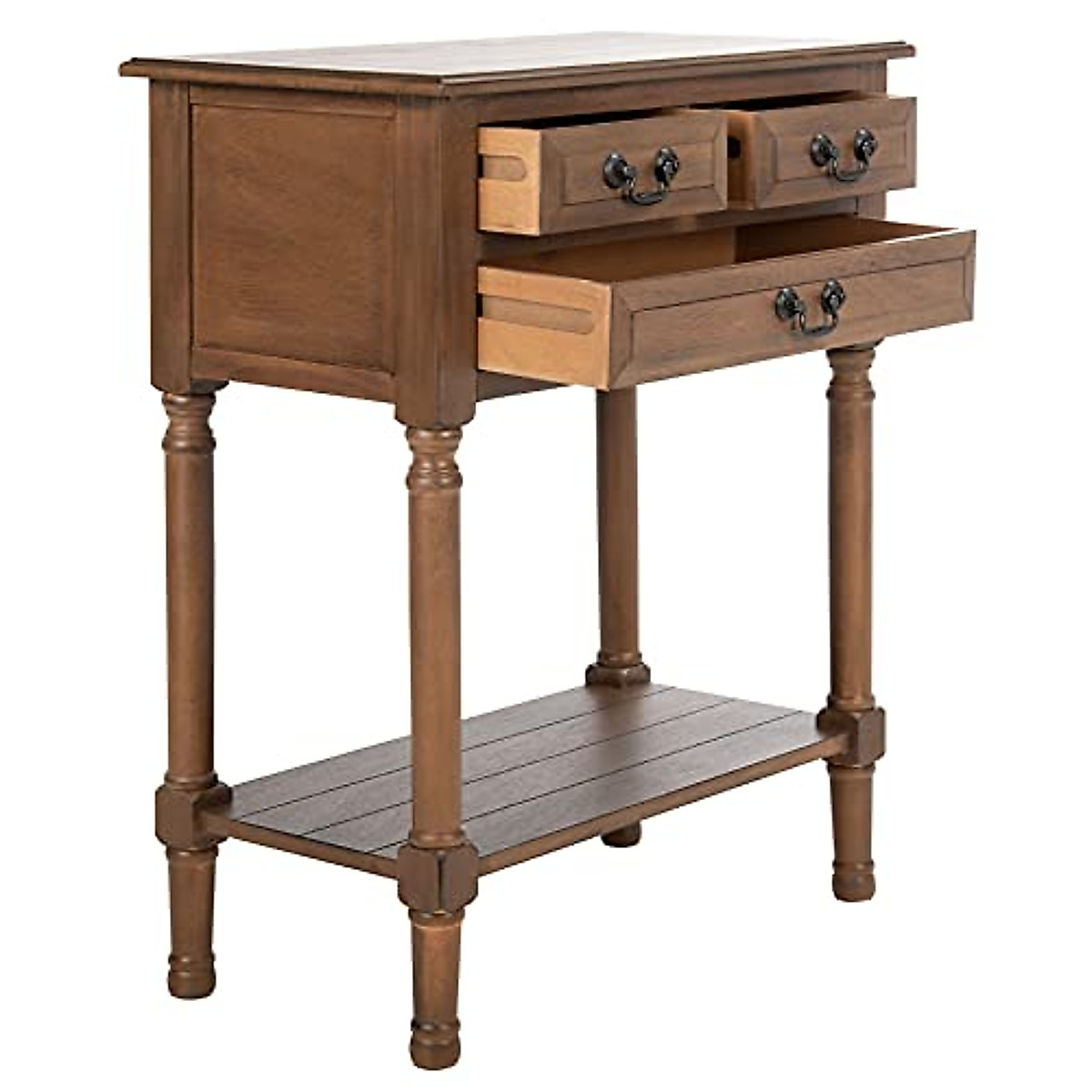 SAFAVIEH Home Collection Primrose Brown 3-Drawer Console Table