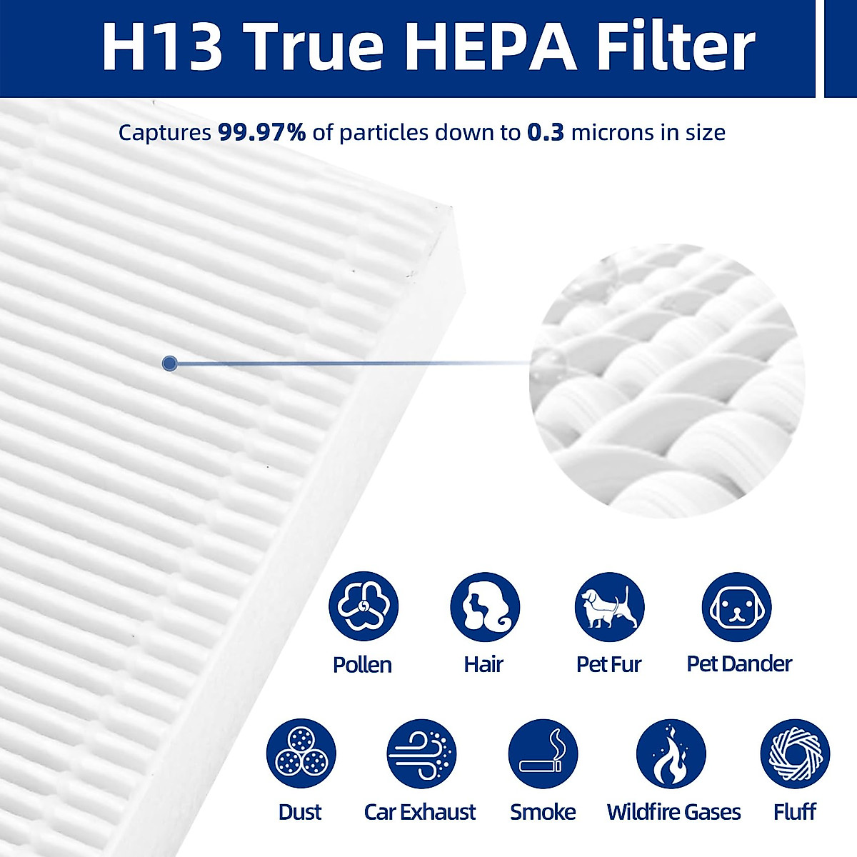 C545 Replacement Filter S Compatible with Winix C545, B151, P150, 9300 Air Purifier - 2 True HEPA Filters + 8 Activated Carbon Pre-Filters - Compare to Part # 1712-0096-00, 2522-0058-00