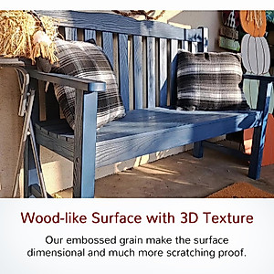 Stoog Oversized Patio Bench & Chairs Set, All-Weather Outdoor Furniture Set, Include 2 Patio Chairs and 1 Patio Bench, for Porch, Backyard, Lawn, Pool and Deck, Blue