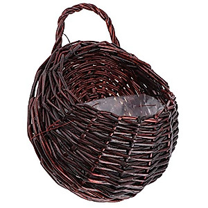 BESPORTBLE Handmade Woven Hanging Basket Natural Wicker Haning Storage Basket for Home Garden Wedding Wall Decorations Coffee