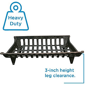 Panacea 15424 Cast Iron Fire Grate, Black, 24-Inch