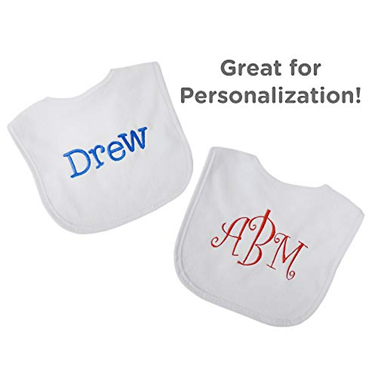 Neat Solutions 2-Ply Knit Terry Solid Color Feeder Bibs in White - 10 Count(Pack of 1)