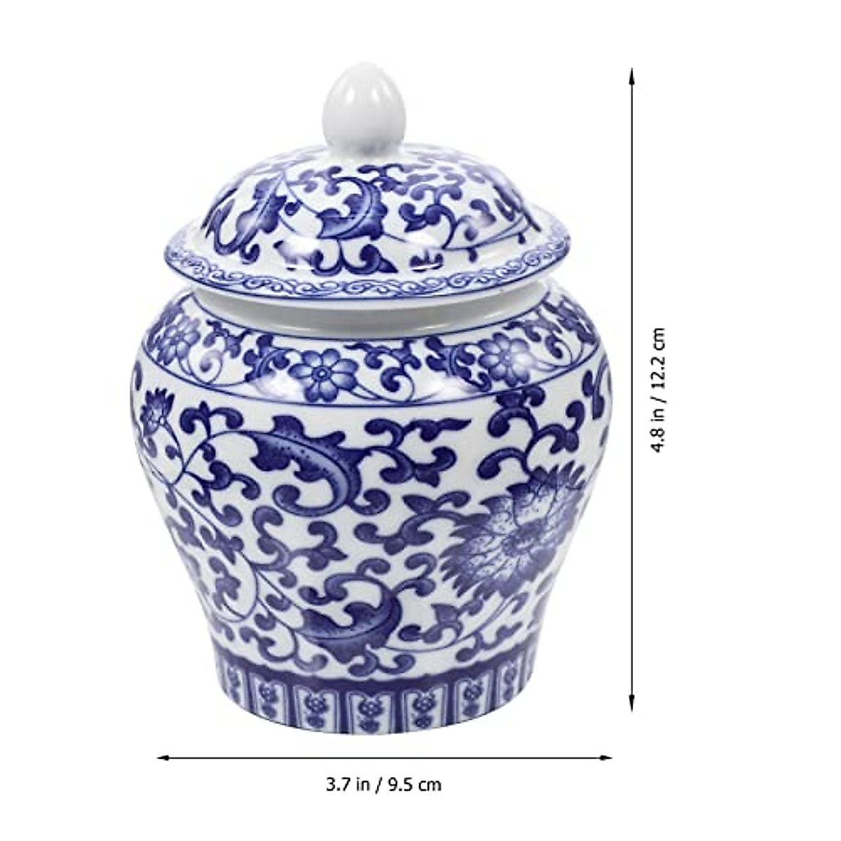 Zerodeko Ceramic Vase 330ML Ceramic Tea Jar, Vintage Chinese Style Storage Can with Airtight Lid Loose Tea Tin Kitchen Food Canister Traditional Tea Tin Coffee Jar Bulk Food