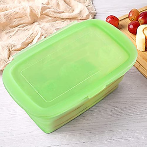 Cozihom Silicone Collapsible Refrigerator Food Storage Box with Lid, Food Storage Container, Space Saving, Microwave/Freezer/Dishwasher Safe