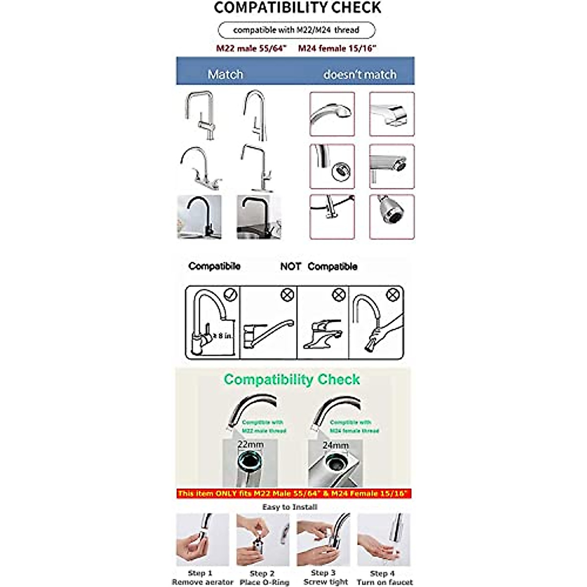 GQU Touchless Automatic Faucet Motion Sensor Adapter Tap Autowater For Kitchen Bathroom Sink, Hand Free Aerator, Smart Faucet Sensor (Null)