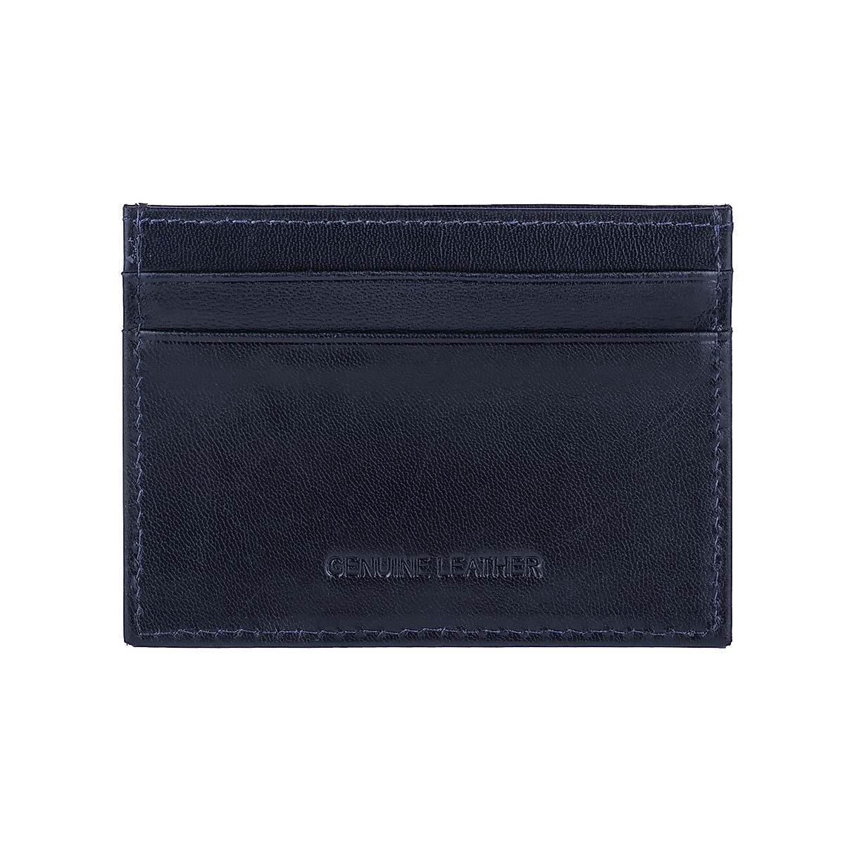 Zinda Genuine Leathers Card Holder Slim Wallet RFID Protection Unisex (Navy)