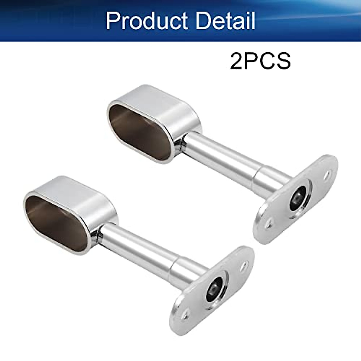 Yinpecly Shower Curtain Rods Wardrobe Pipe Lever Wall Mounted Support Bracket Suitable Pipe Diameter 0.63" x 1.18" Bright Light Tone 2pcs